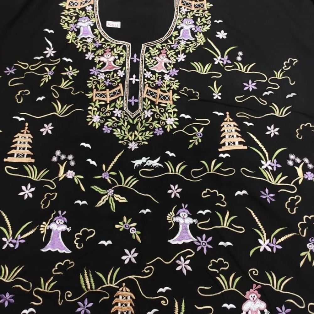 Black designer china chine kurti | Meher Collection's