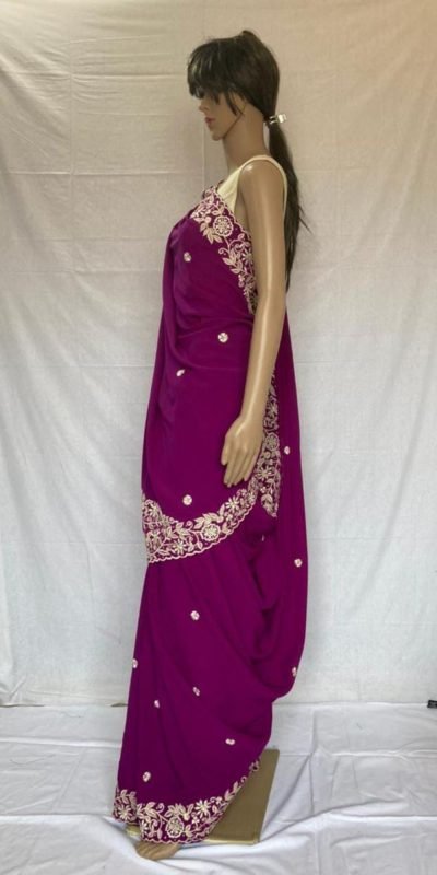 Firozi Red Gara Saree | Meher Collection's